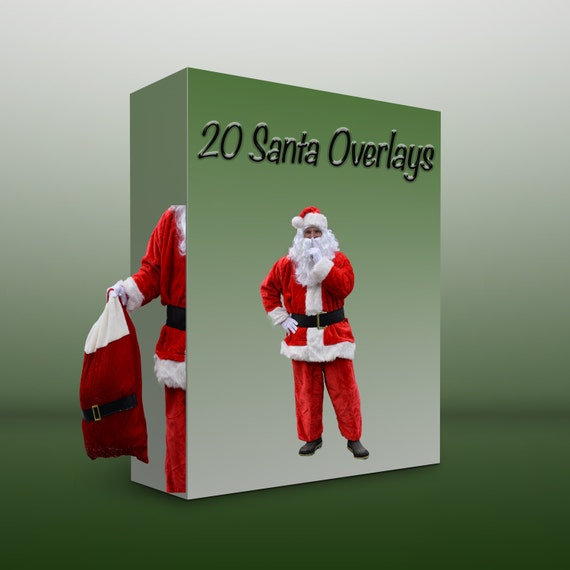 20 Santa PNG Overlay files | Etsy