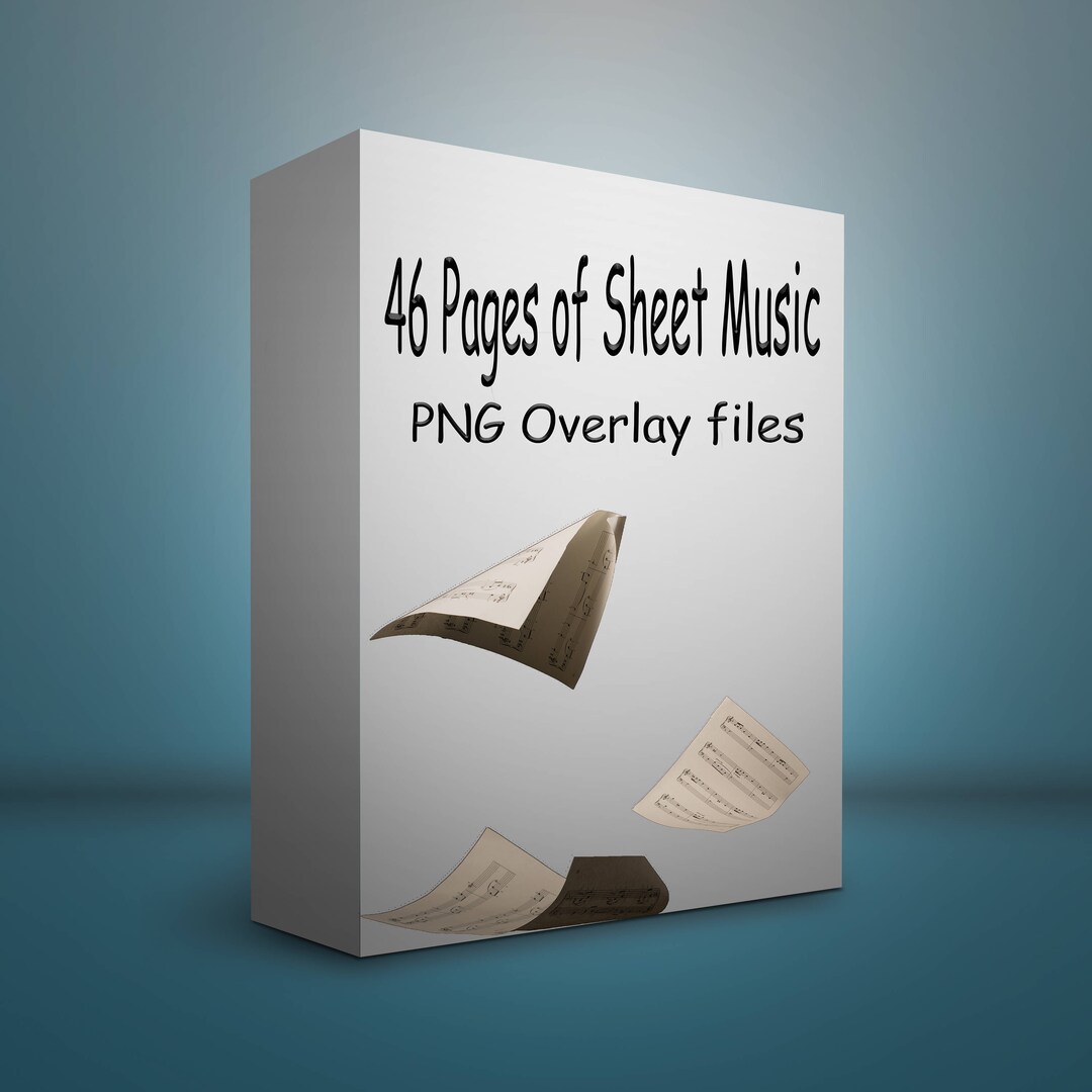 46 Pages of Sheet Music PNG Overlay Files - Etsy
