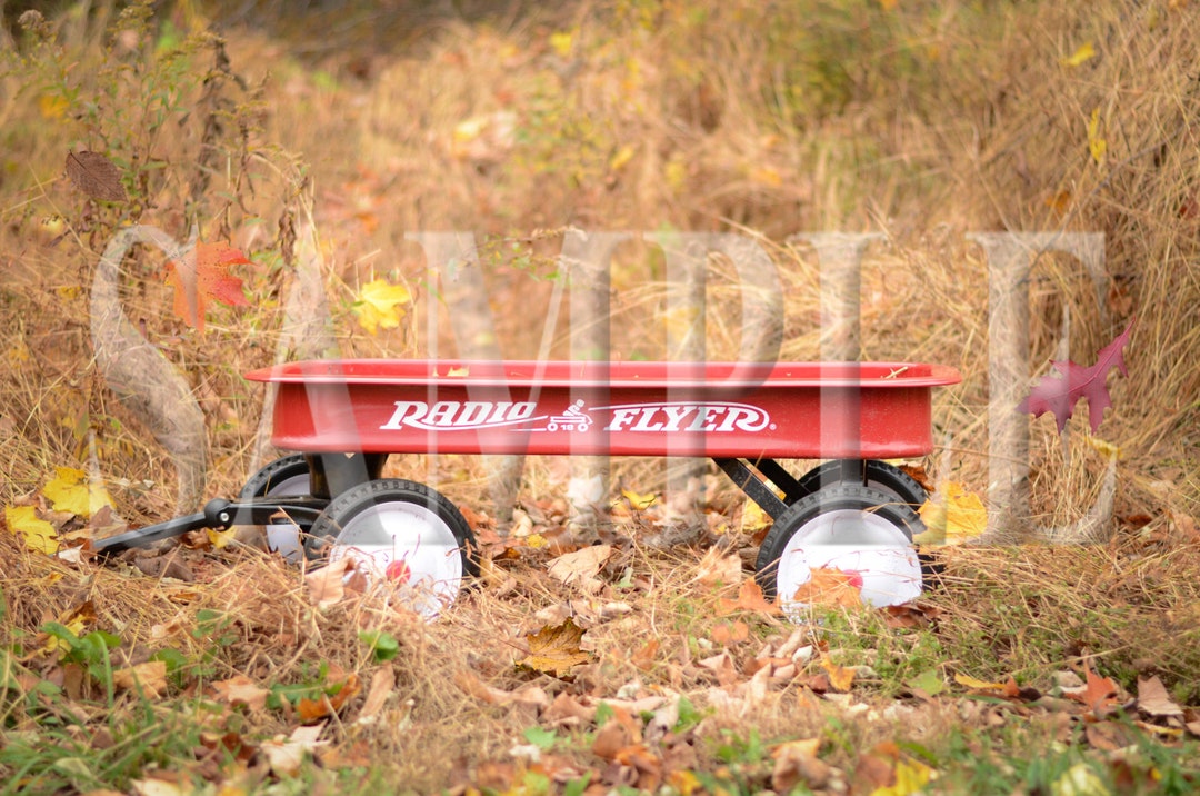 Autumn Red Wagon Digital Backdrop - Etsy