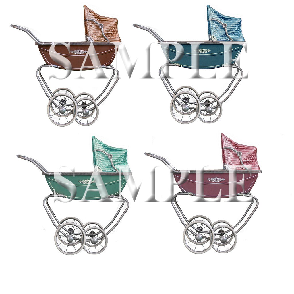 Vintage Baby Carriage PNG Overlay Files | Etsy