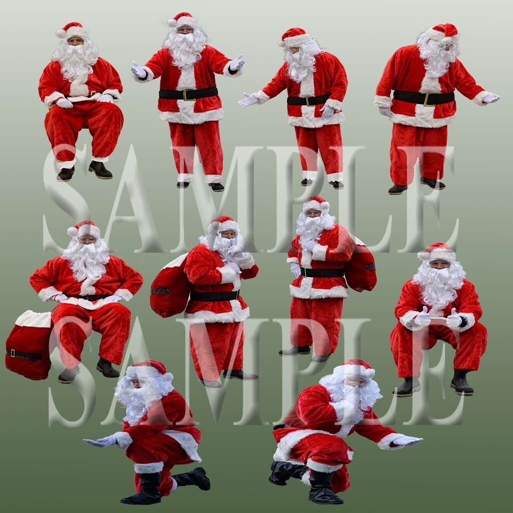 20 Santa PNG Overlay Files - Etsy Canada