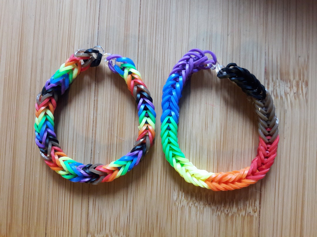 Anti-racist/inclusive LGBTQ Pride Flag Loom Bracelet rainbow - Etsy UK