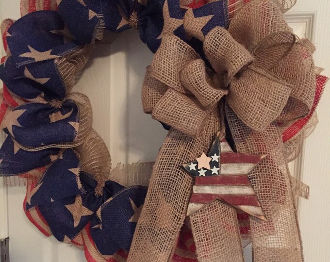 Patriotic Wreath Veterans Day Wreath Americana Wreath - Etsy
