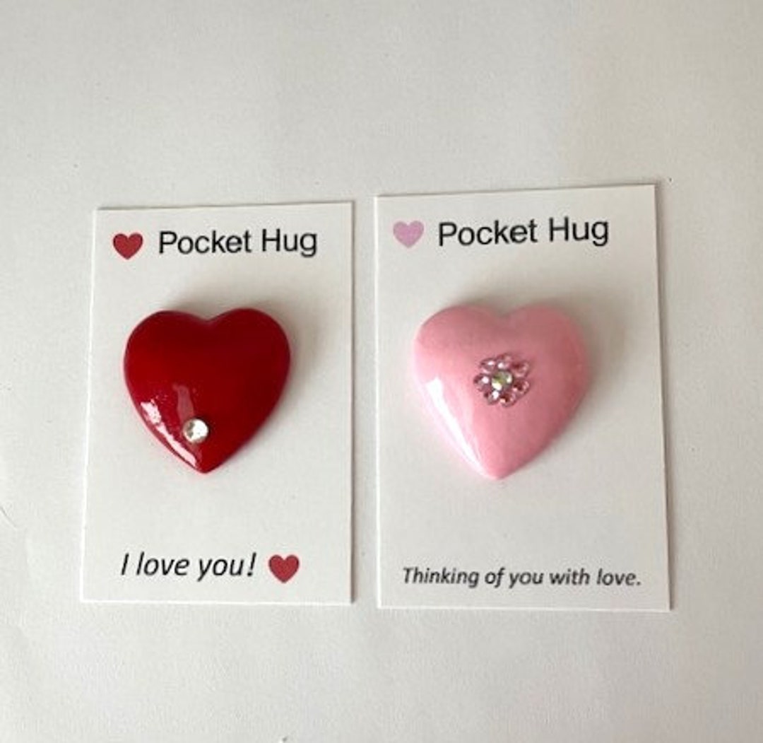 Set of Two 2 Pocket Hug Hearts Handmade With Paper Mache - Etsy