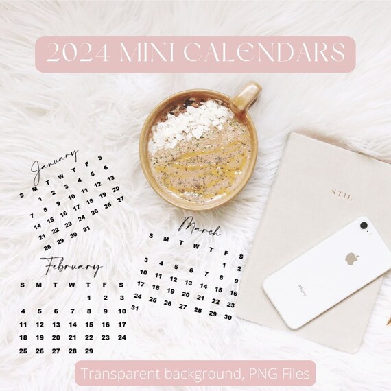 2024 Printable Year at a Glance Calendars PNG 3.2x3.2 Inches - Etsy