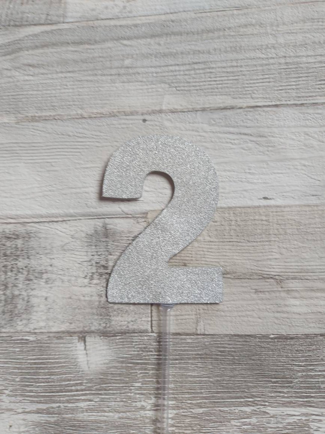 Silver Glitter Number 2 Cake Topper - Etsy