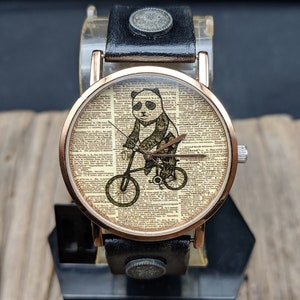 Panda Love Bike Dictionary Watch Women Watch Men Watch Funny Watch ...