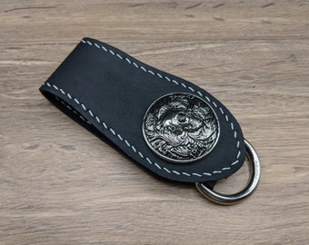 Bison Belt Loop Key Chain Cowhide Leather Wallet Chain for Men Buffalo ...