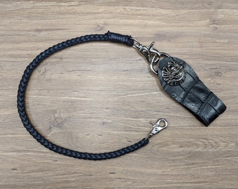 Set Belt Loop Braided Chain Wallet Tan Vintage Genuine Cowhide | Etsy