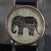 Elephant Art Leather Watch,ladies Watch,men's Watch,unisex Watch,gift ...