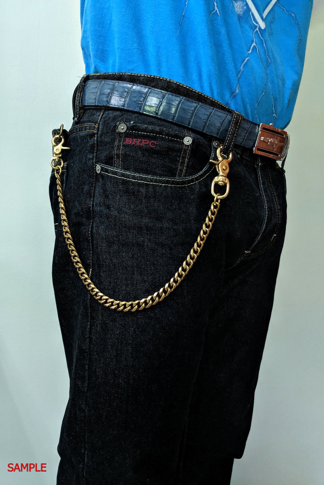 Brass Wallet Chain Belt Hook Wallet Vintage Lanyard Wallet Chain Biker ...