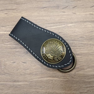 Indian Belt Loop Key Chain Skull Cowhide Leather Wallet Chain for Mens ...