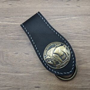 Bison Belt Loop Key Chain Cowhide Leather Wallet Chain for Men Buffalo ...