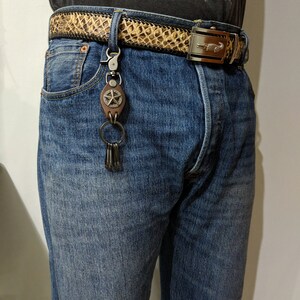 Leather Keychain Key Fob Key Ring Leather Key Chain Mens Key Chains Dad ...