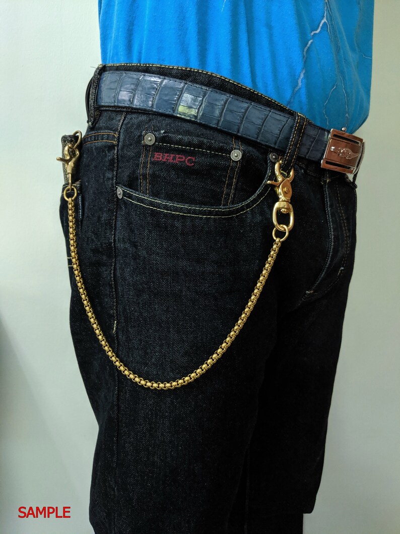 Brass Stencil Art Chain Belt Hook Wallet Vintage Brass Wallet - Etsy