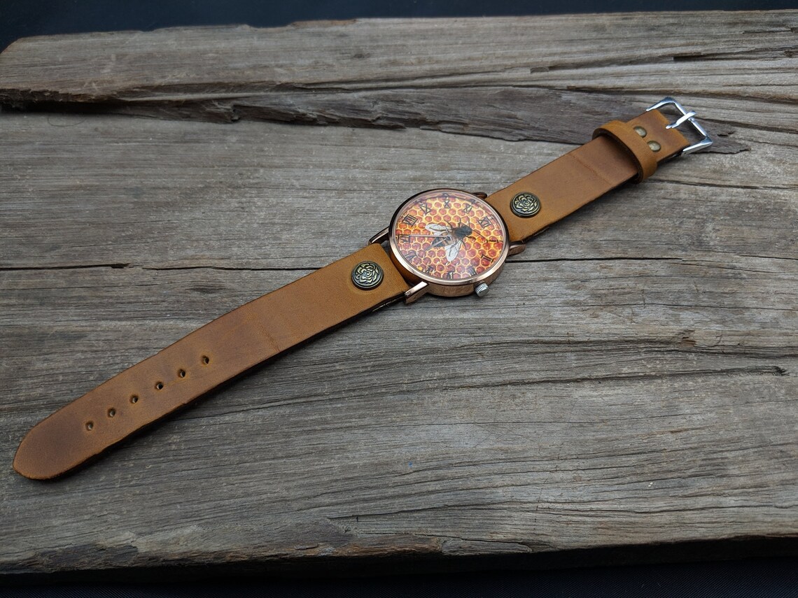 Honeycomb Bee Leather Watch Fashion Watch Women Watch Ladies | Etsy