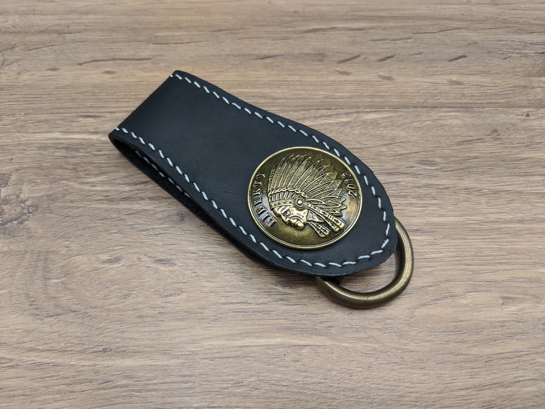 Indian Belt Loop Key Chain Skull Cowhide Leather Wallet Chain for Mens ...