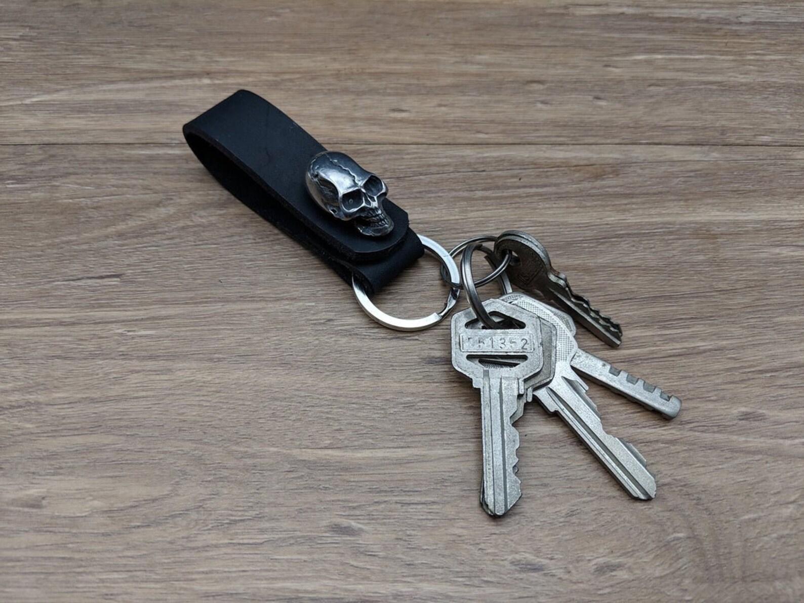 Biker Leather Belt Loop Key Chain Skull Vintage Genuine - Etsy