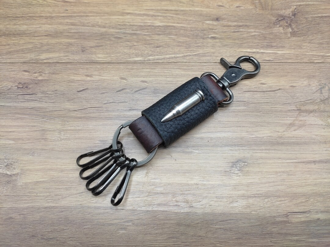 Bullet Keychain Belt Loop Key Fob Key Ring Leather Key Chain Mens Key ...