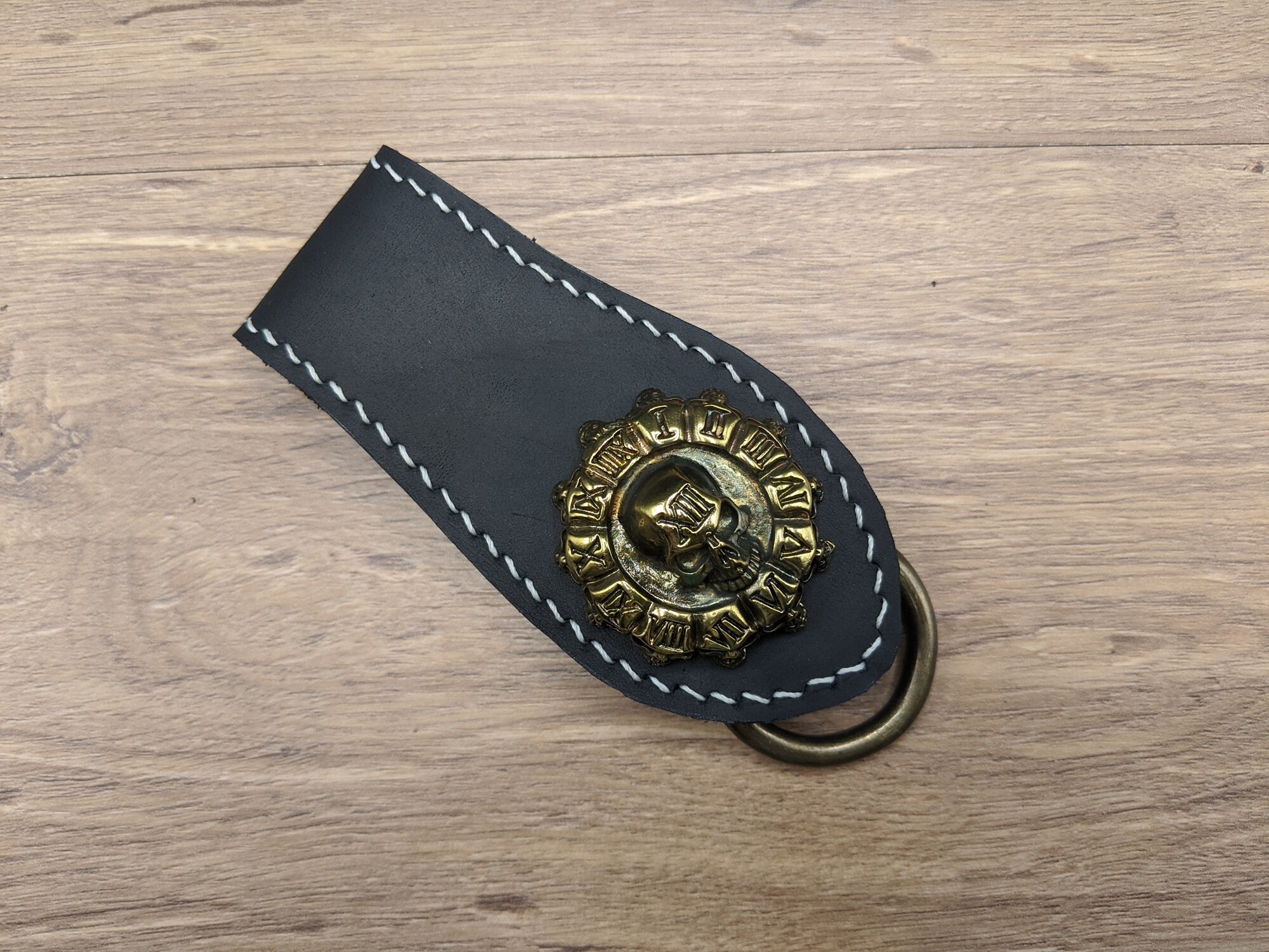 Skull Belt Loop Key Chain Skull Cowhide Leather Wallet Chain | Etsy