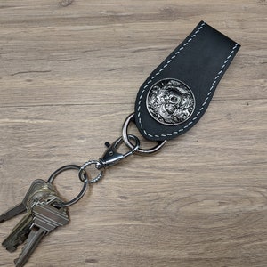 Skull Belt Loop Key Chain Skull Cowhide Leather Wallet Chain for Mens ...