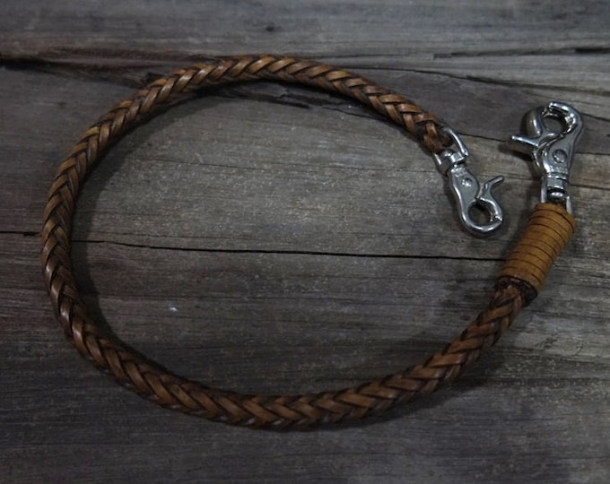 Braided Chain Wallet Tan Vintage Genuine Cowhide Leather - Etsy