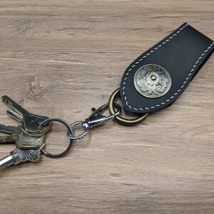 Antique Belt Loop Key Chain Cowhide Leather Wallet Chain for Mens Biker ...