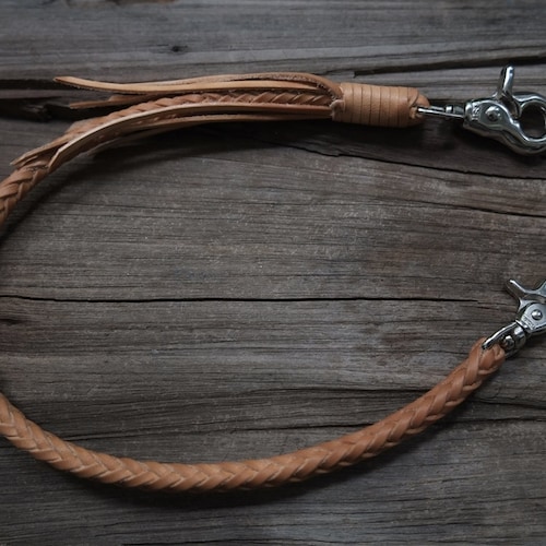 Braided Chain Wallet Black Vintage Genuine Cowhide Leather - Etsy