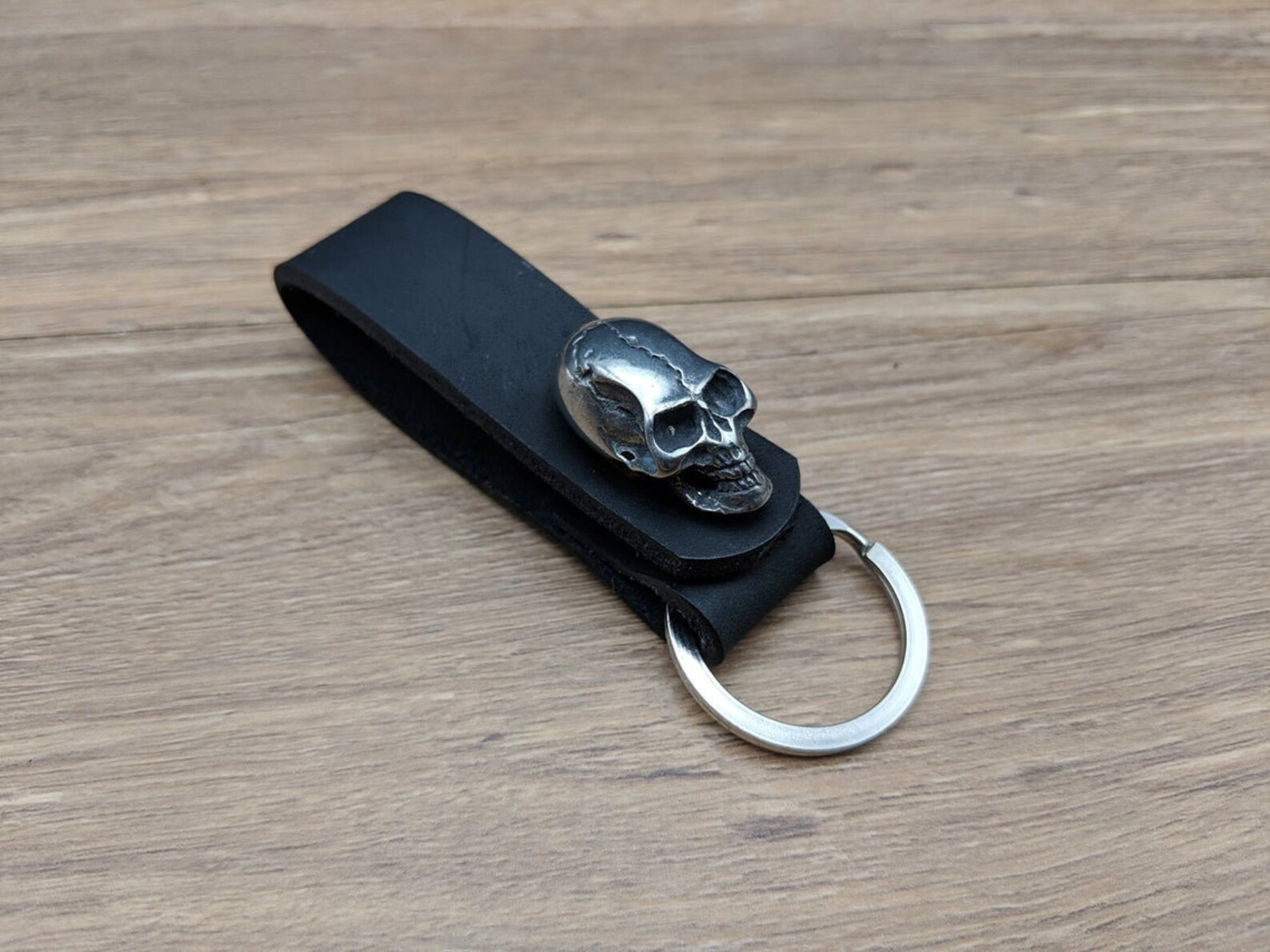 Biker Leather Belt Loop Key Chain Skull Vintage Genuine - Etsy