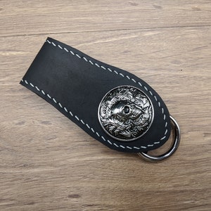 Skull Belt Loop Key Chain Skull Cowhide Leather Wallet Chain for Mens ...