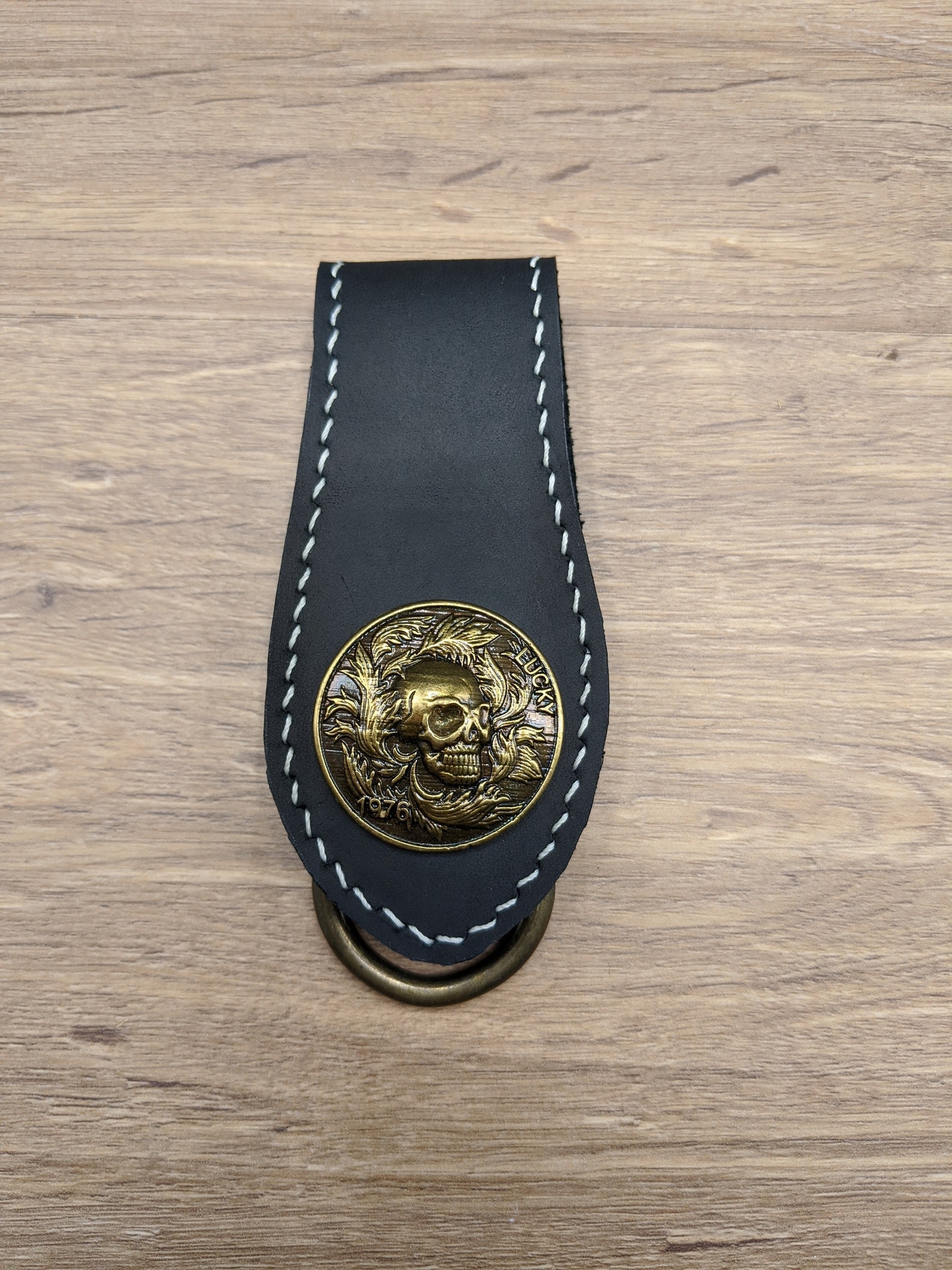 Skull Belt Loop Key Chain Skull Cowhide Leather Wallet Chain | Etsy