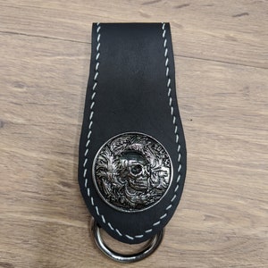 Skull Belt Loop Key Chain Skull Cowhide Leather Wallet Chain for Mens ...