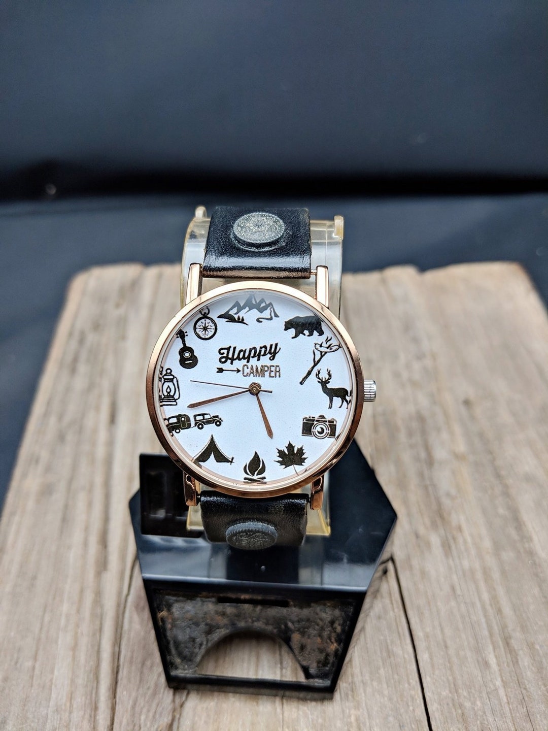 Happy Camper Watch Leather Men Watch Women Watch Unisex Watch Gift ...