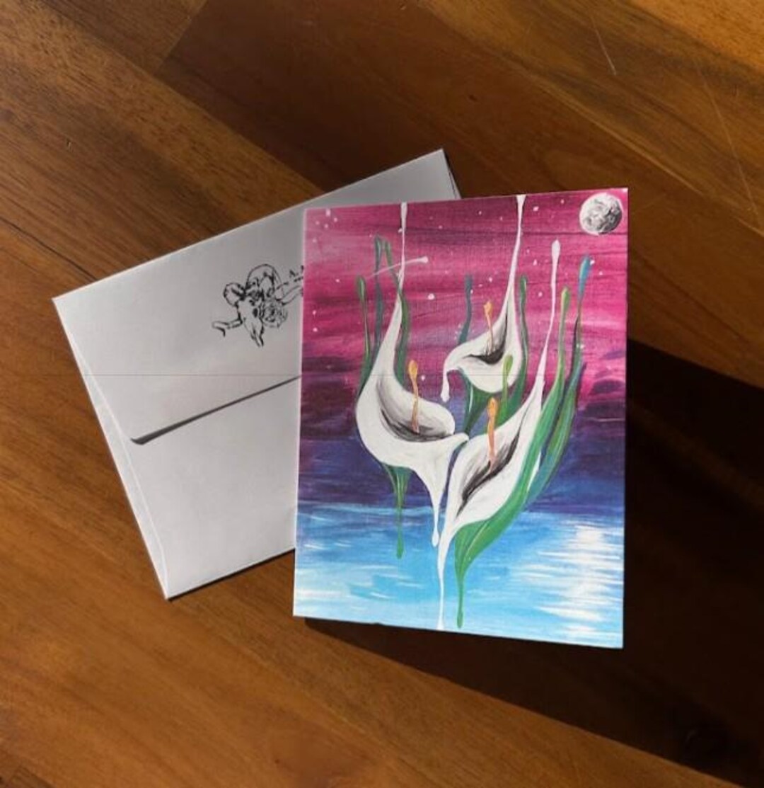 Dali Inspired Lilies Blank Note Cards 3-pack With A6 Envelopes - Etsy