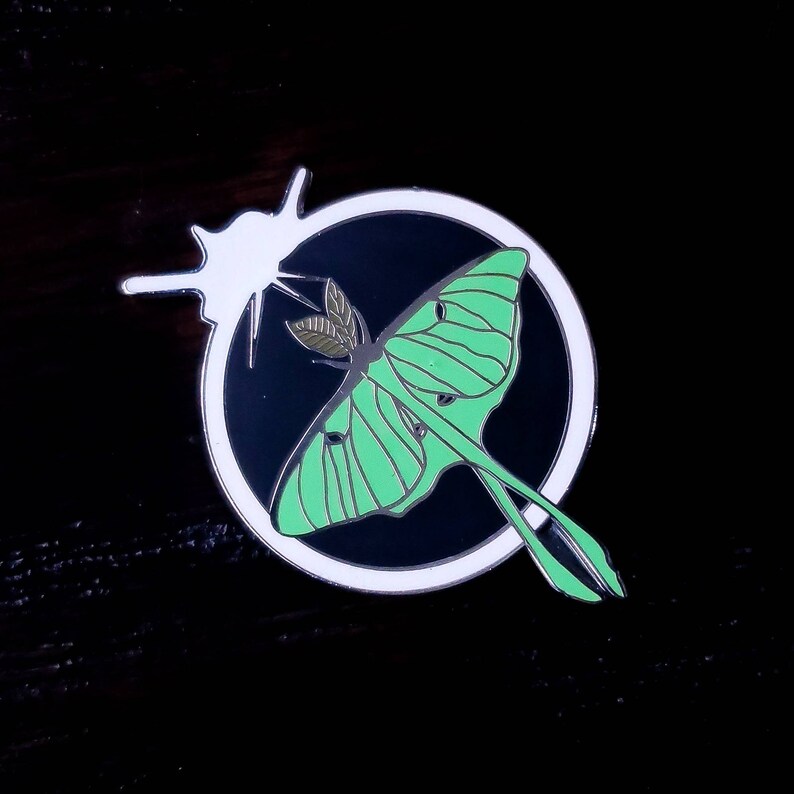 Enamel Pin, Luna Moth Solar Eclipse - Etsy