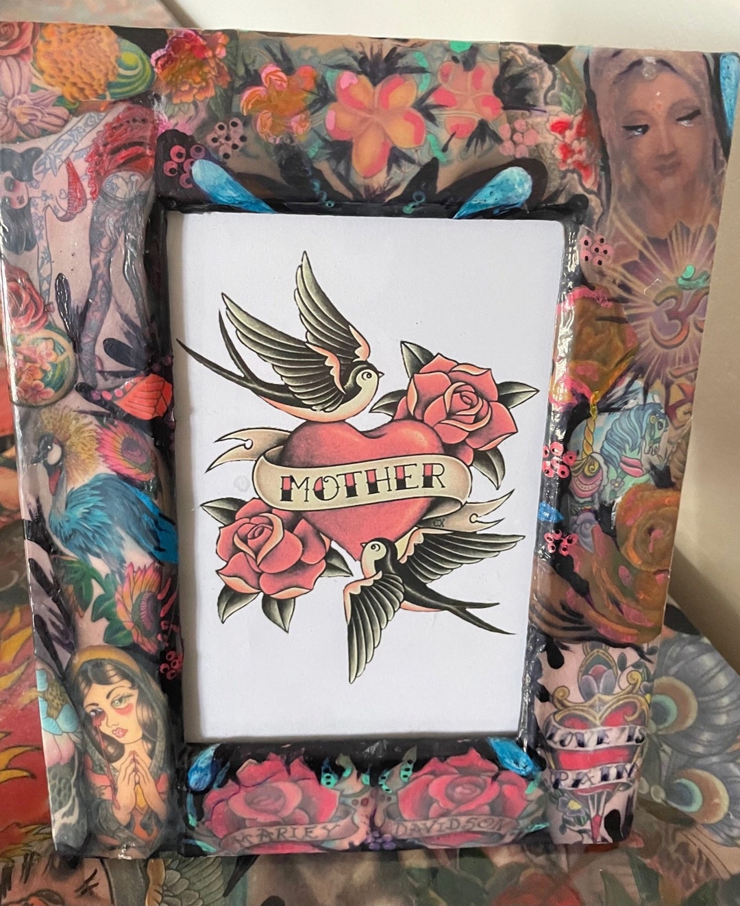 Tattoo Art Frame, Picture Frame Tattoos, Mother Tattoo Art,mothers' Day ...