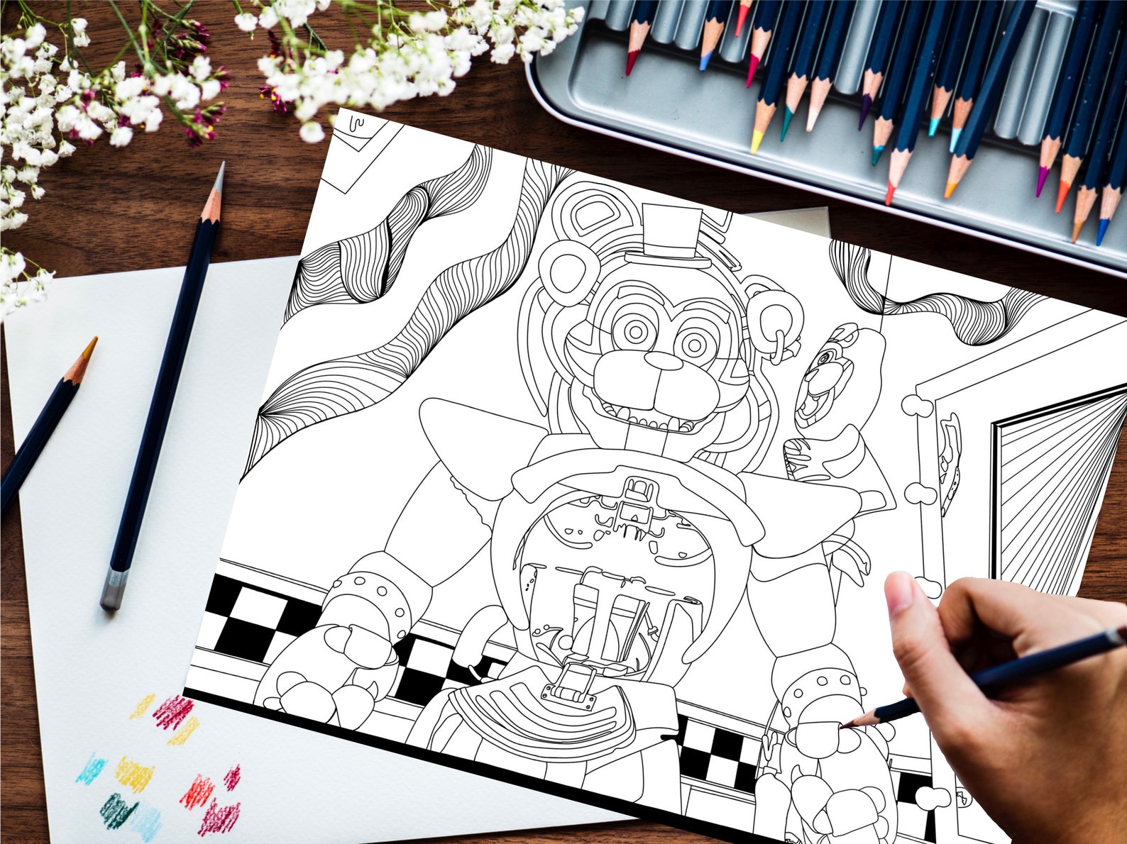 A4 Fnaf Security Breach Freddy Fasbear 2 Digital Downloadable Adult ...
