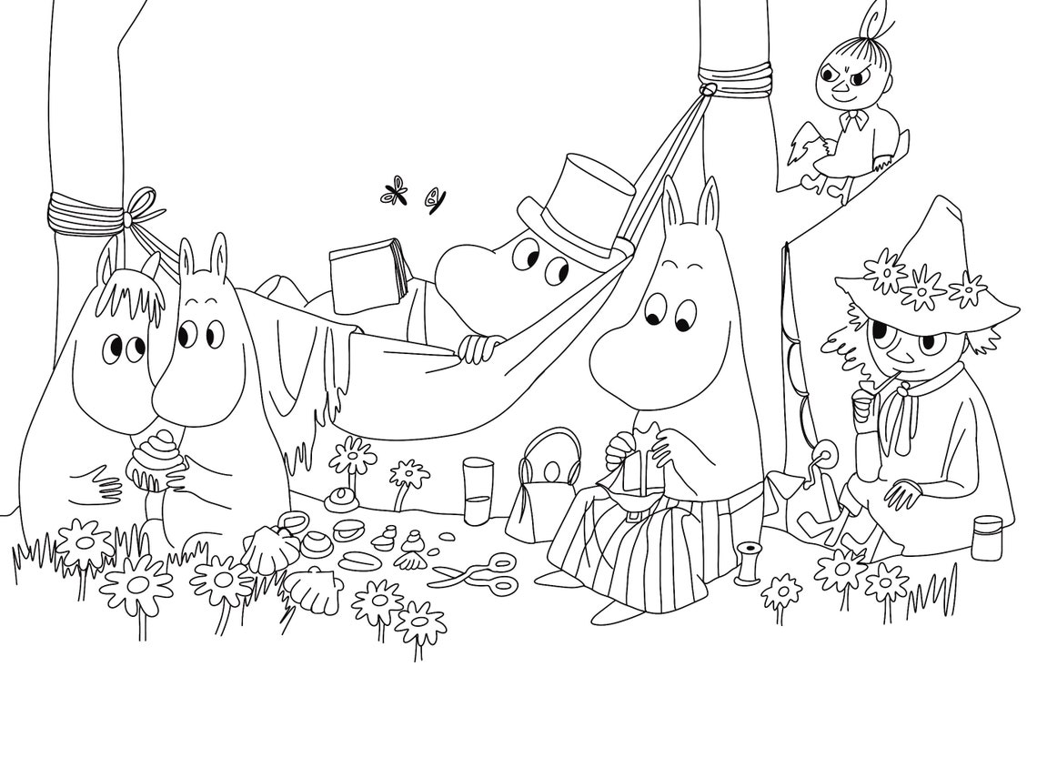 5 X Moomin Bundle 3 Digital Colouring Pages Original - Etsy Israel