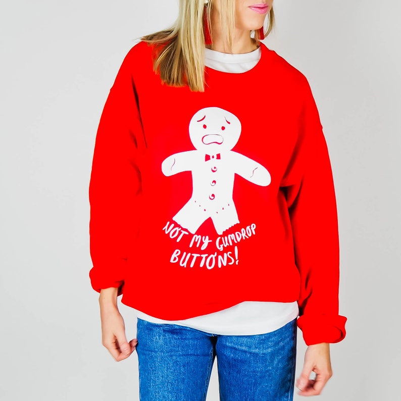 Gingerbread Man Sweater Not My Gumdrop Buttons Quote - Etsy
