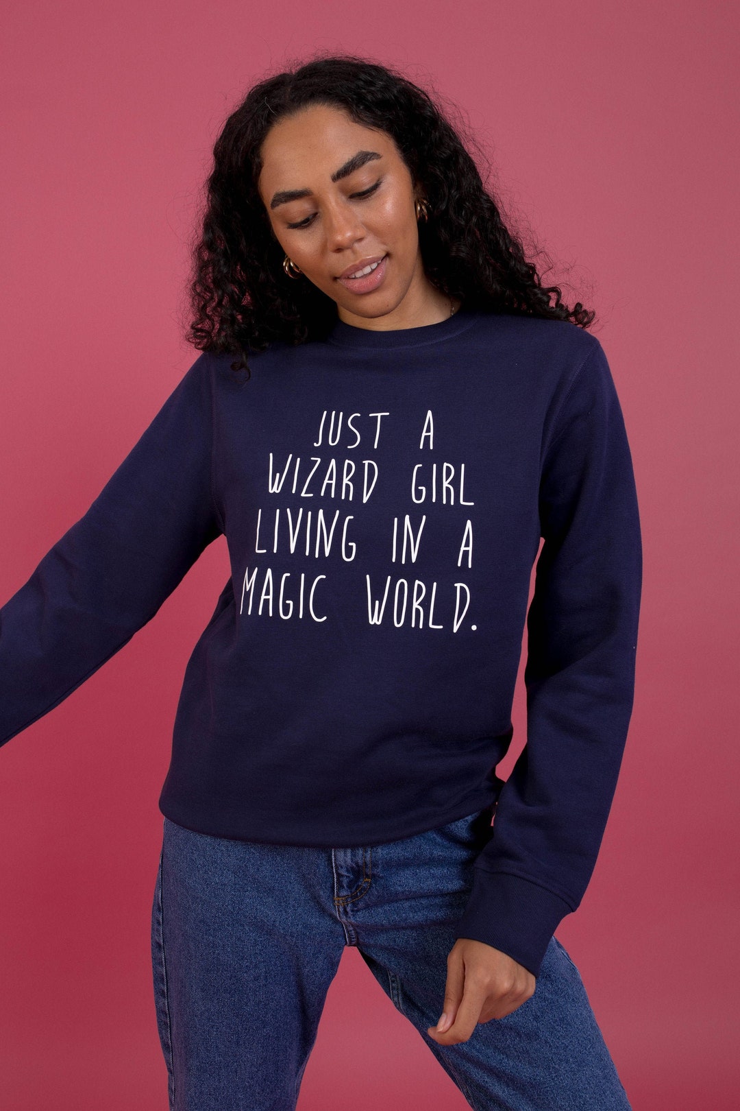 Just A Wizard Girl Living in A Magic World Slogan Sweatshirt - Etsy UK