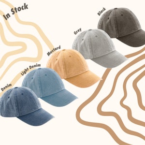 Personalised Slogan Faded Baseball Cap - Custom Embroidered Text Hat - Etsy