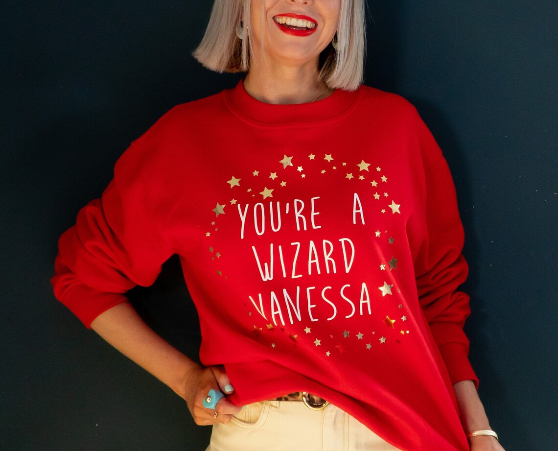 Personalised You're A Wizard Slogan Christmas Jumper From - Etsy UK