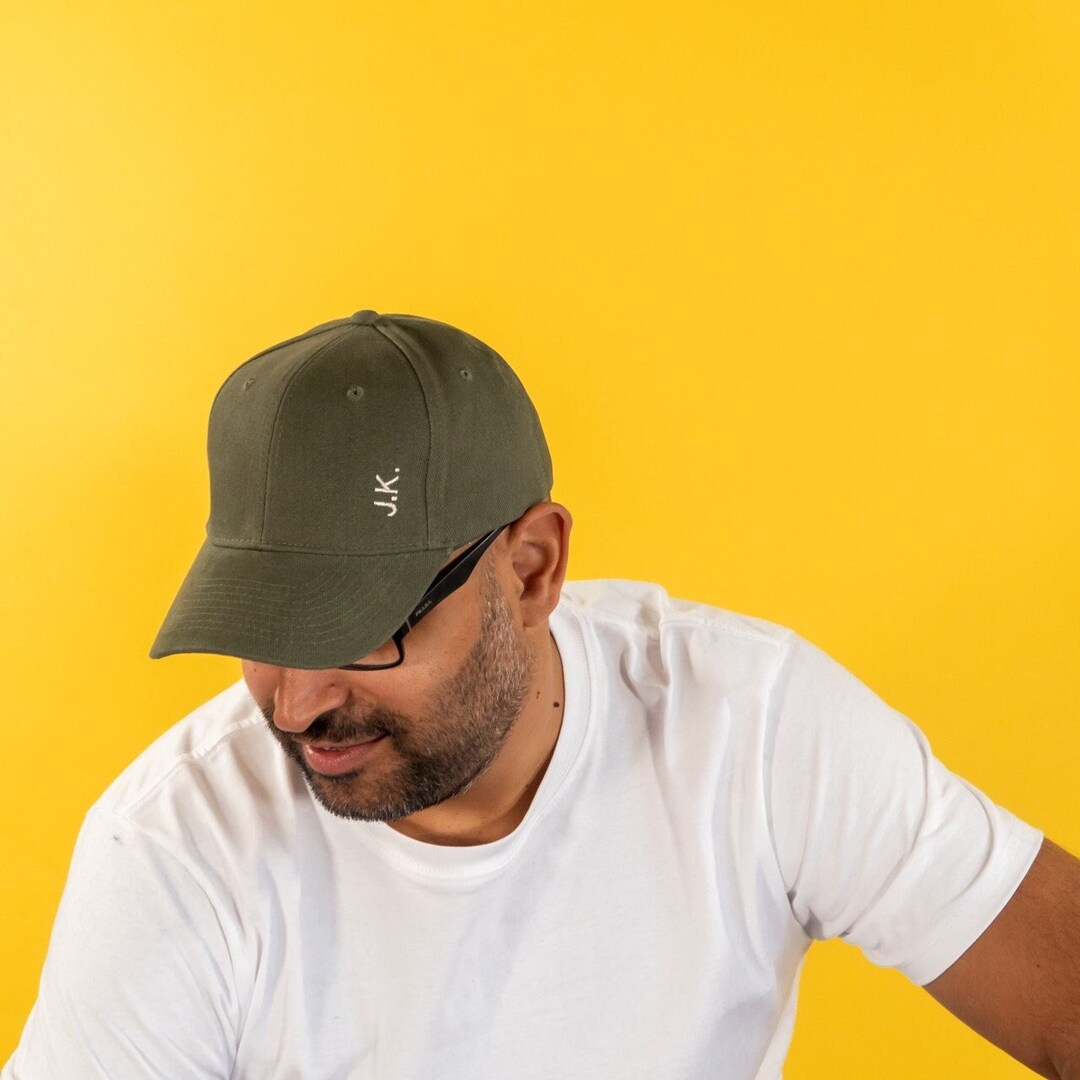 Personalised Classic Initials Baseball Cap - Custom Embroidered Letters ...