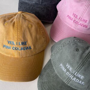 Yes I Like Pina Coladas Slogan Cap - Embroidered Cocktail Baseball Cap ...
