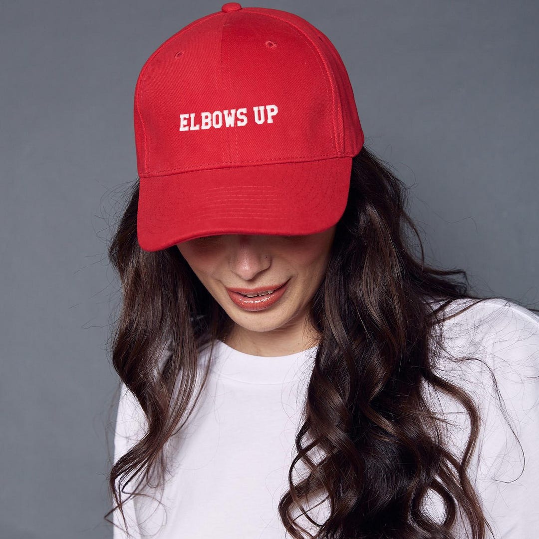 Elbows up Slogan Cap - Custom Embroidered Text - Unisex Hat Gift for ...