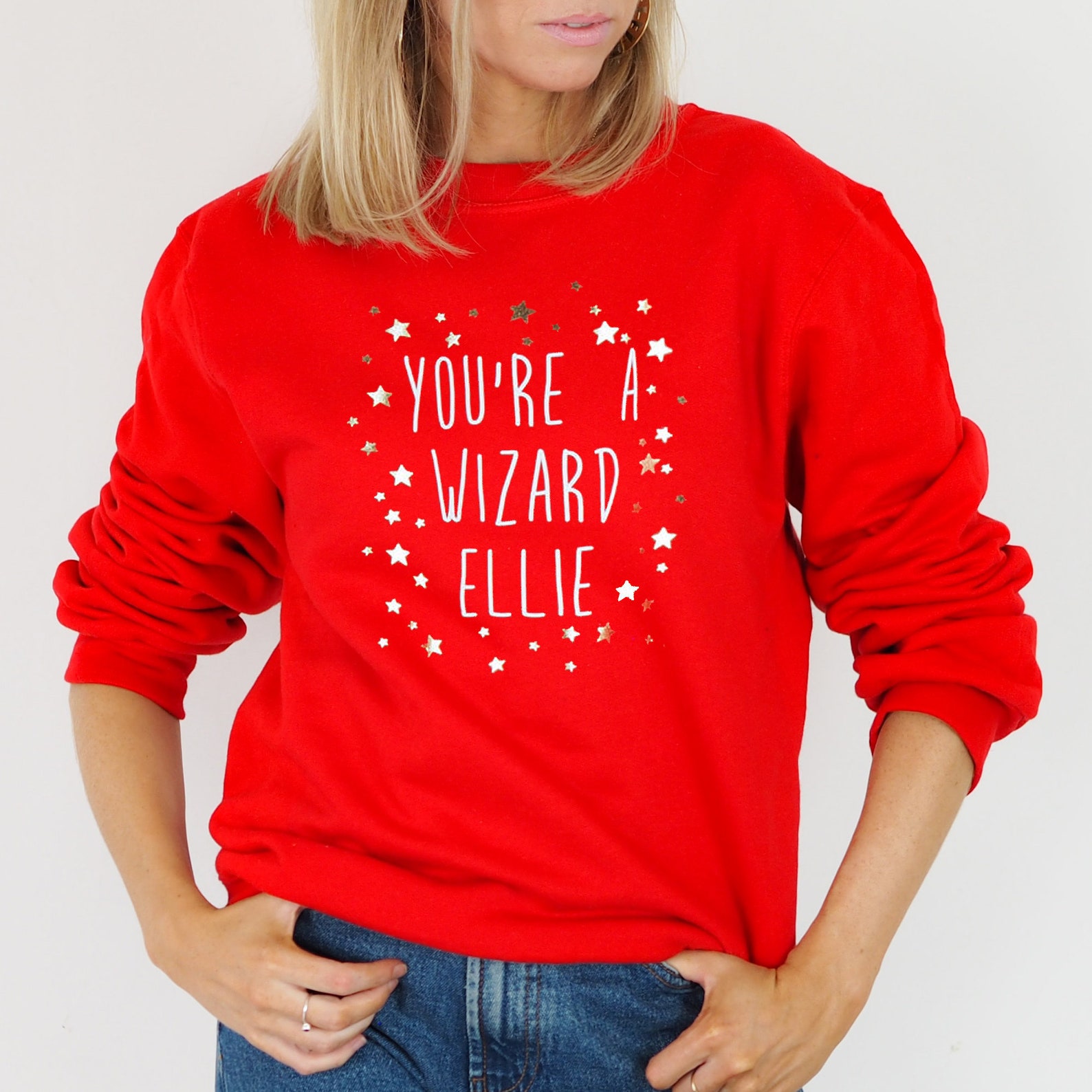 Personalised You're A Wizard Slogan Christmas Jumper From | Etsy UK