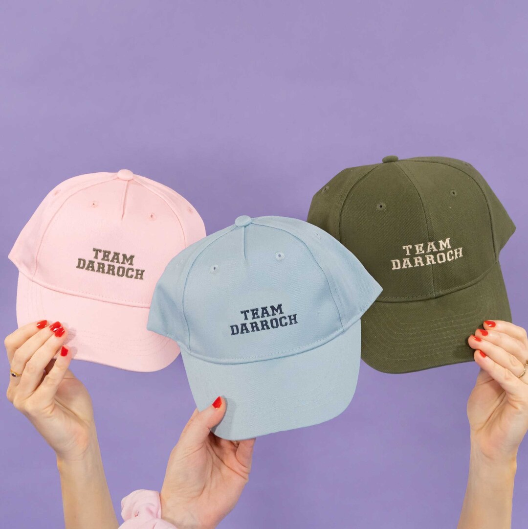 Personalised Team Name Adult & Child Cap Set - Matching Custom Parent ...