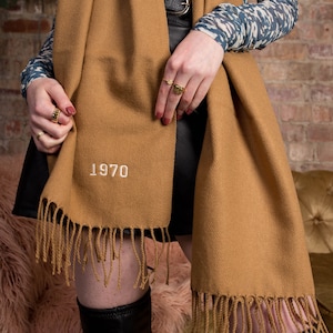 Personalised Embroidered Initial Scarf - Custom Monogram Letter Scarf ...