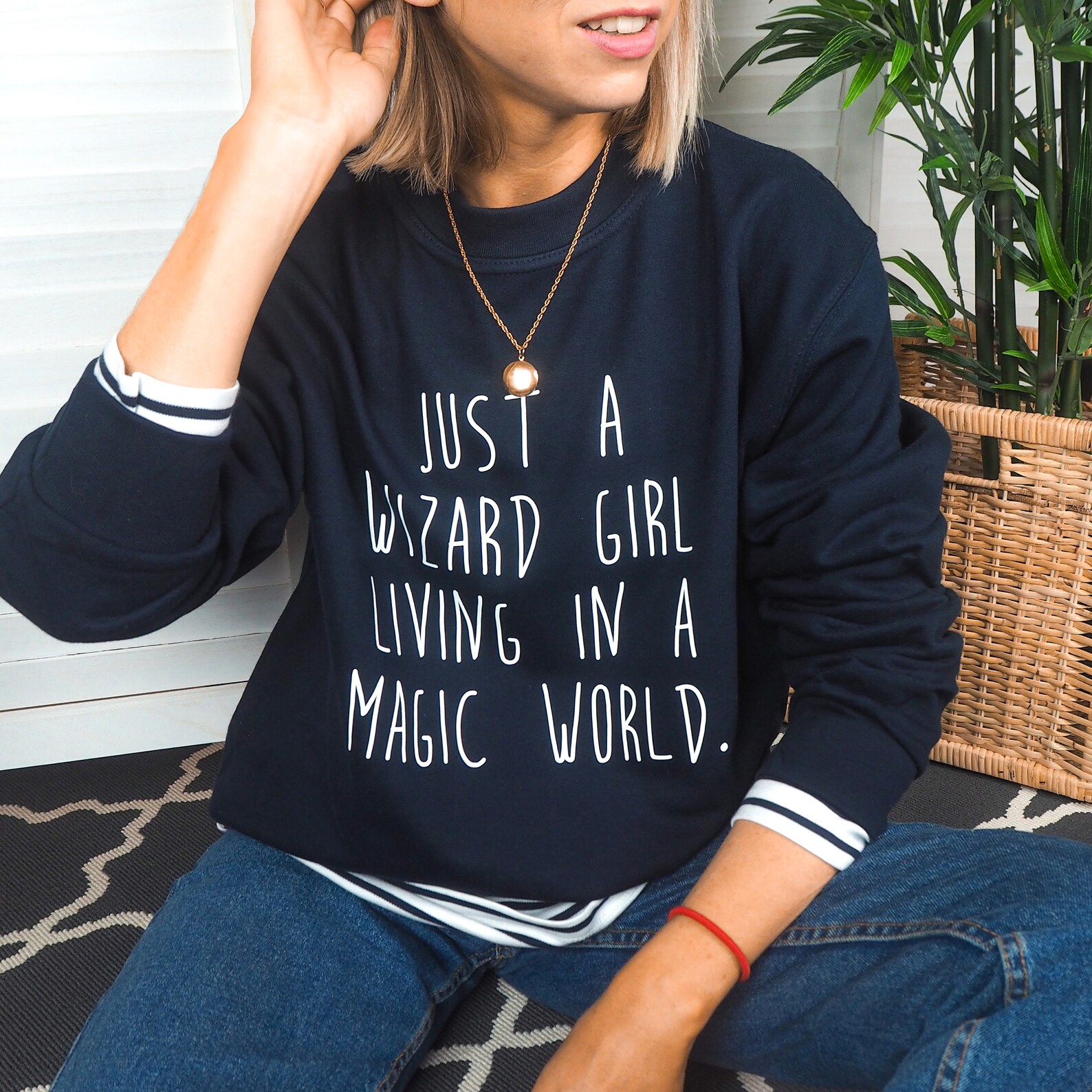 Just A Wizard Girl Living in A Magic World Slogan Sweatshirt - Etsy UK