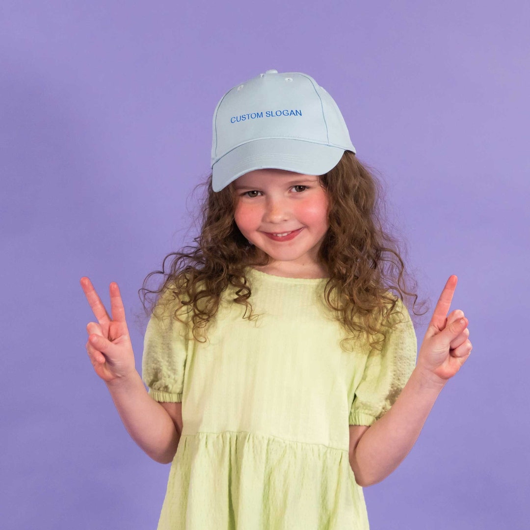 Children's Personalised Slogan Baseball Cap - Custom Embroidered Text ...